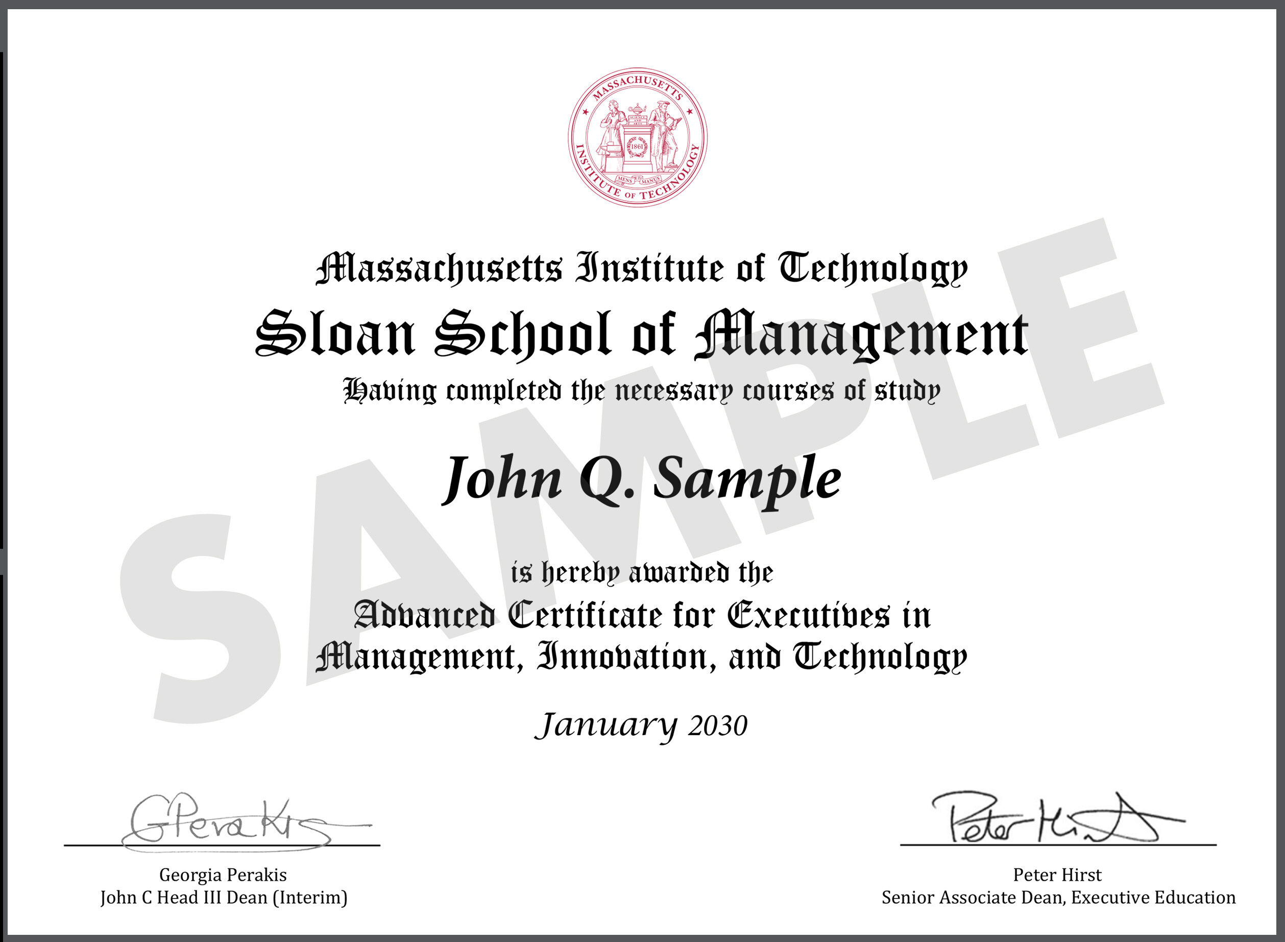 Advanced Certificate for Executives in Management, Innovation, and ...